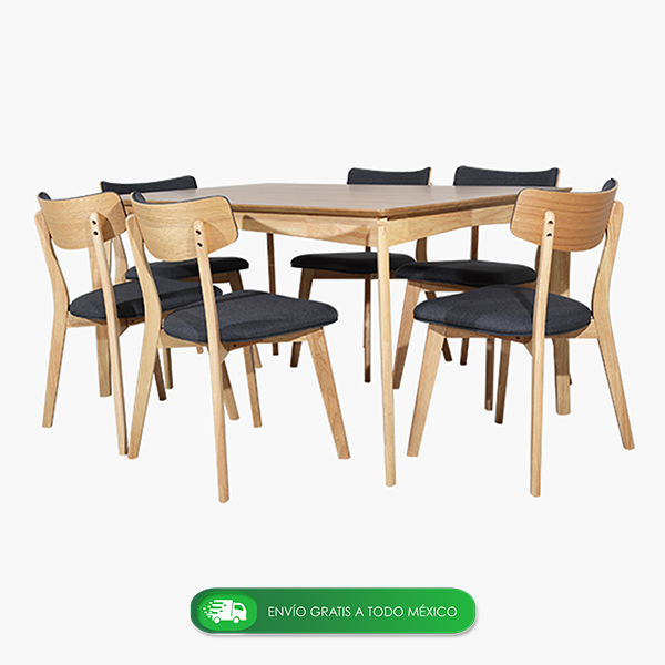 Comedor Jesse Poppy Roble P/6 - Muebles Laffayette